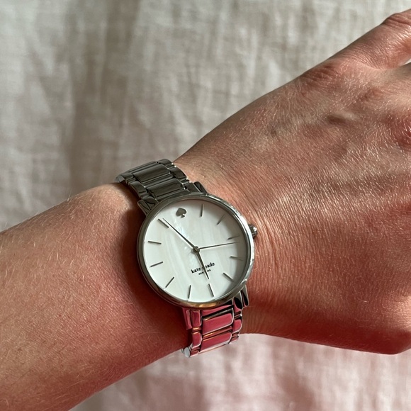kate spade | Accessories | Kate Spade Silvertone Watch With White Dial ...